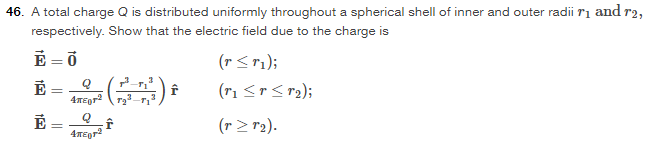 Solved A total charge Q ﻿is distributed uniformly throughout | Chegg.com