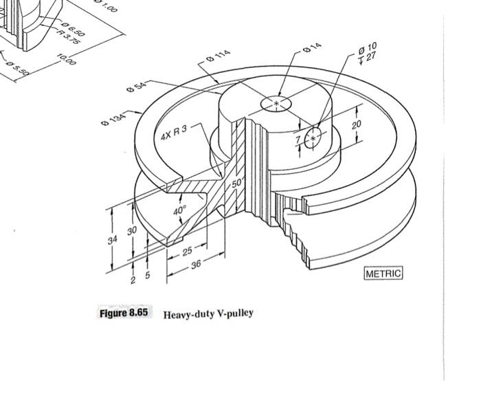 Solved Figure 8.65 Heavy-duty V-pulley | Chegg.com