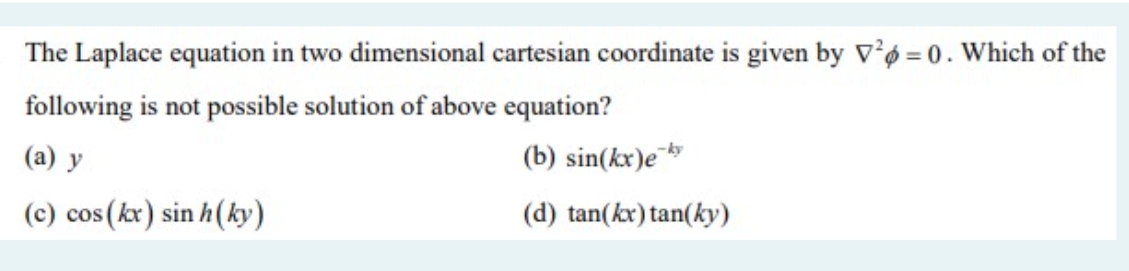 The Laplace equation in two dimensional cartesian | Chegg.com