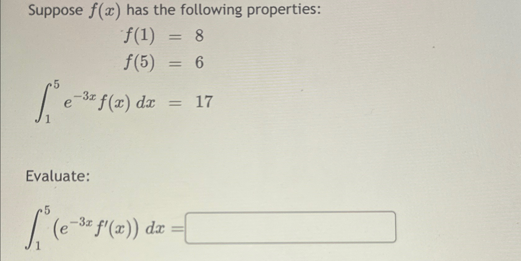 Solved Suppose f(x) ﻿has the following | Chegg.com