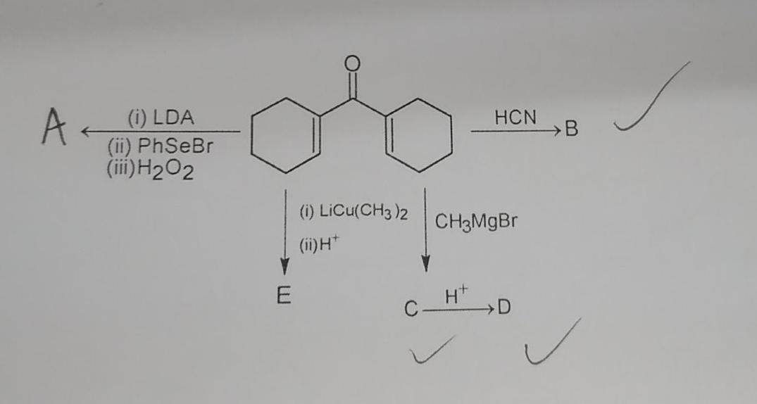 Solved А A HCN →B () LDA (ii) PhSeBr (iii) H202 (i) | Chegg.com