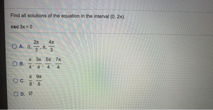 Solved Find all solutions of the equation cos 2x cos x in | Chegg.com