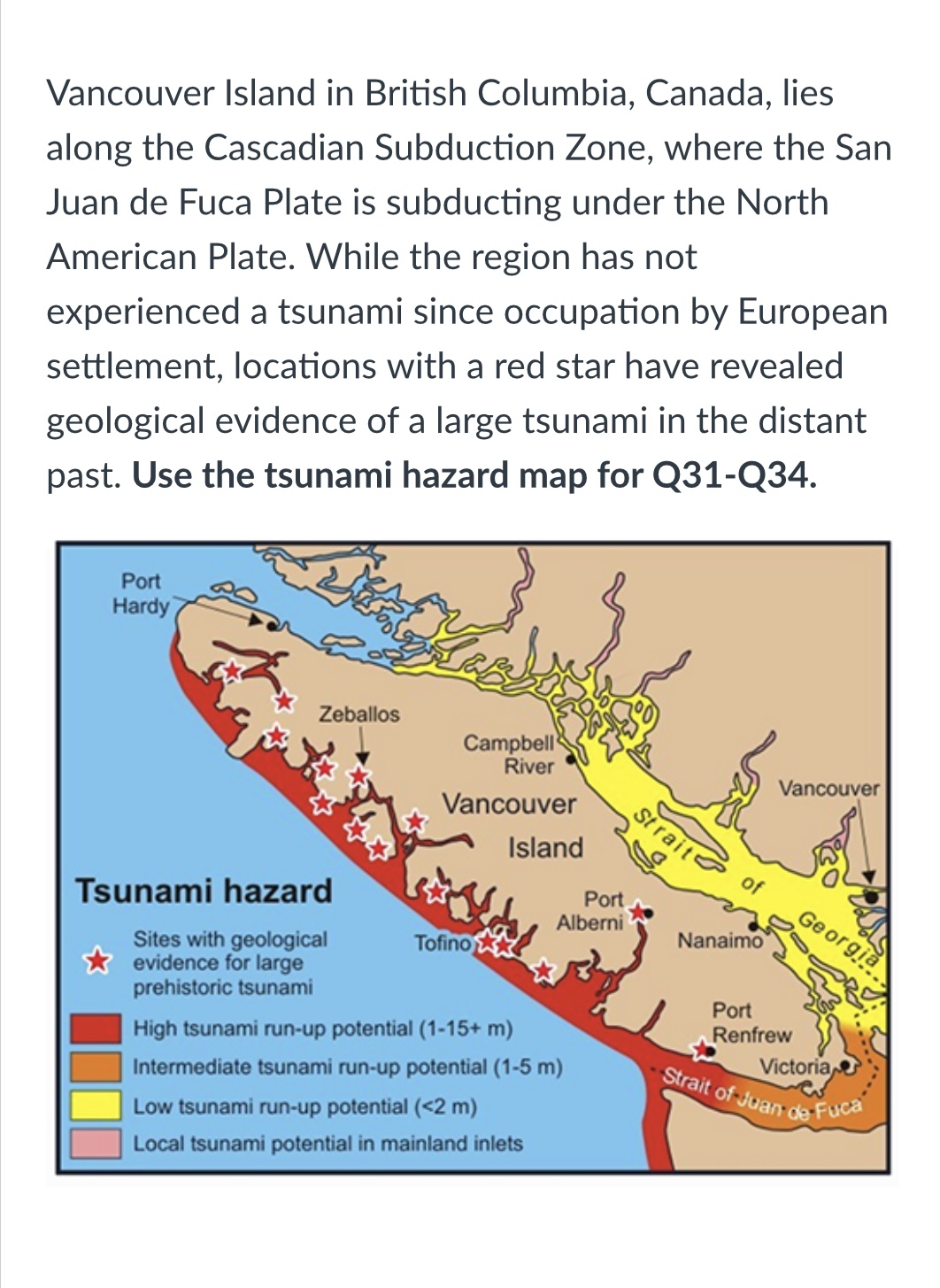 Solved Vancouver Island in British Columbia, Canada, | Chegg.com