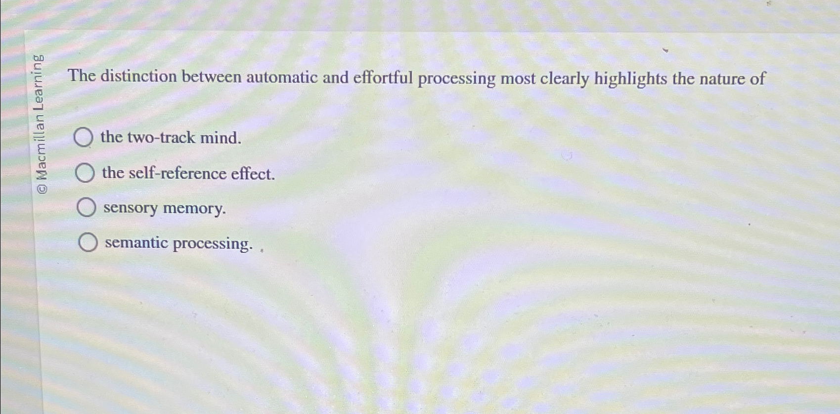 Solved The distinction between automatic and effortful | Chegg.com
