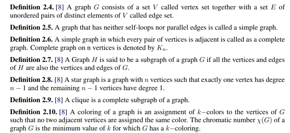 Solved Definition 2.4. [8] ﻿A graph G ﻿consists of a set V | Chegg.com