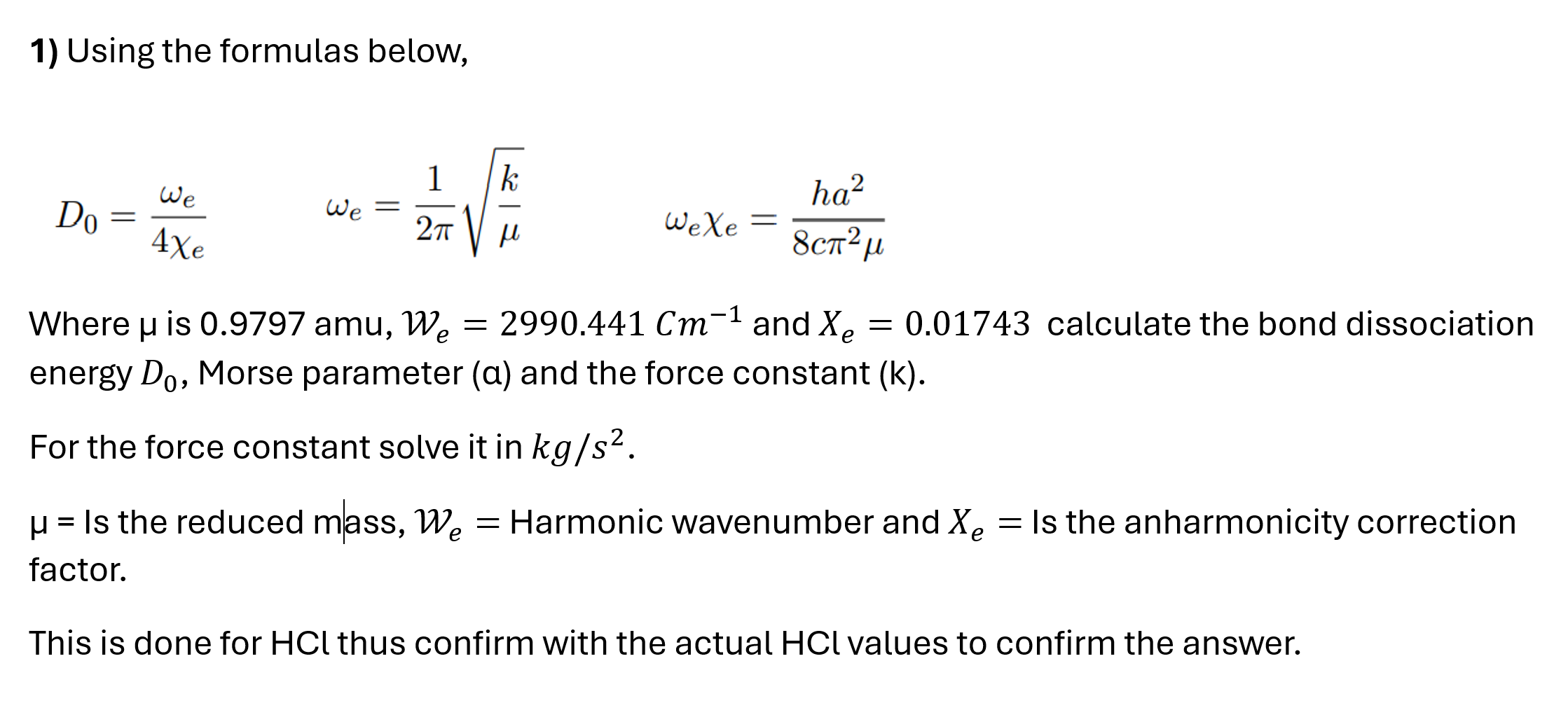 Solved Using the formulas | Chegg.com