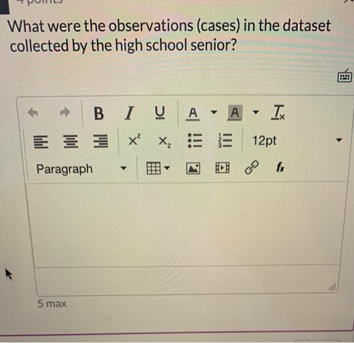 Solved College data A high school senior is collecting data | Chegg.com