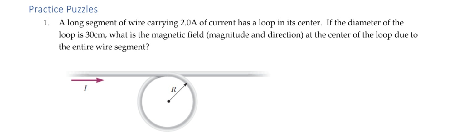 Solved by an EXPERT Practice PuzzlesA long segment of wire carrying 2.0 | Chegg.com