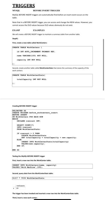 Solved Triggers Mysql Before Insert Trigger Mysql Before