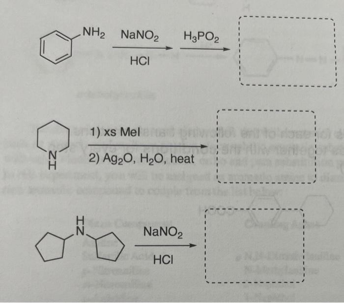 Solved NH2 NaNO2 H3PO2 HCI 1) xs Mel N H 2) Ag2O, H2O, heat | Chegg.com