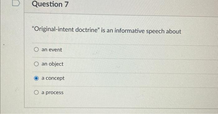 "Original-intent doctrine" is an informative speech | Chegg.com