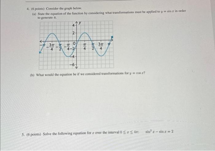 Solved 4. (6 points) Consider the graph below. (a) State the | Chegg.com