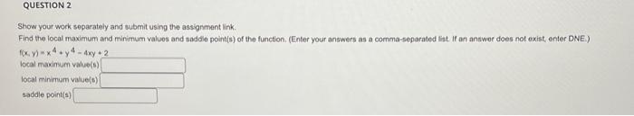 Solved Show your work separately and submit using the | Chegg.com