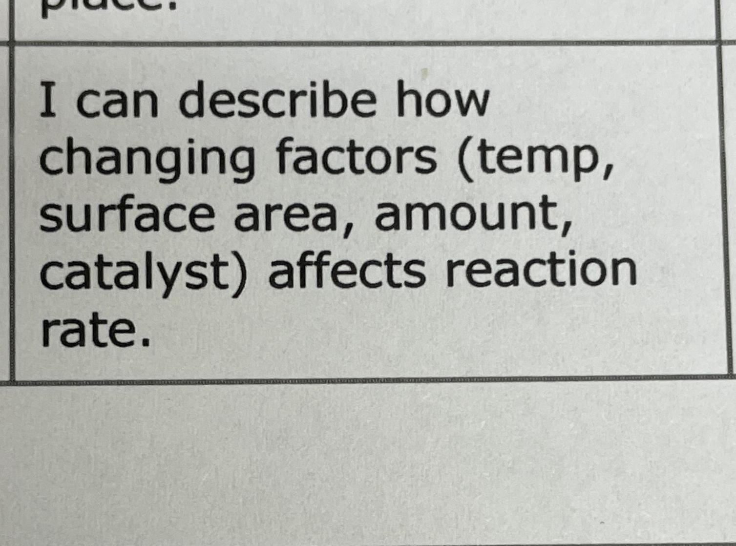 Solved I can describe how changing factors (temp, ﻿surface | Chegg.com