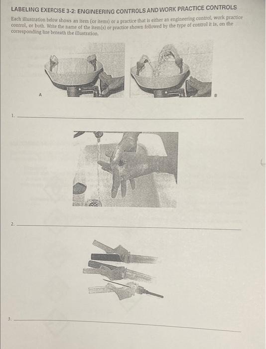 Solved LABELING EXERCISE 3-2 ENGINEERING CONTROLS AND WORK | Chegg.com