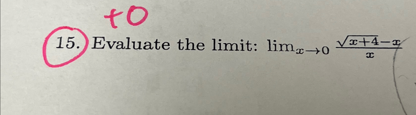 Solved Evaluate the limit: limx→0x+42-xx | Chegg.com