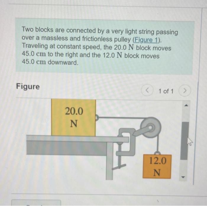 Solved Two blocks are connected by a very light string | Chegg.com