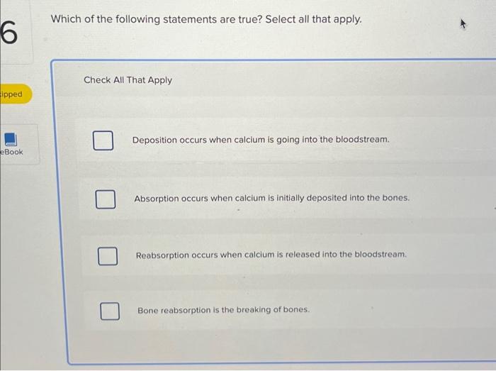 Solved Which of the following statements are true? Select | Chegg.com