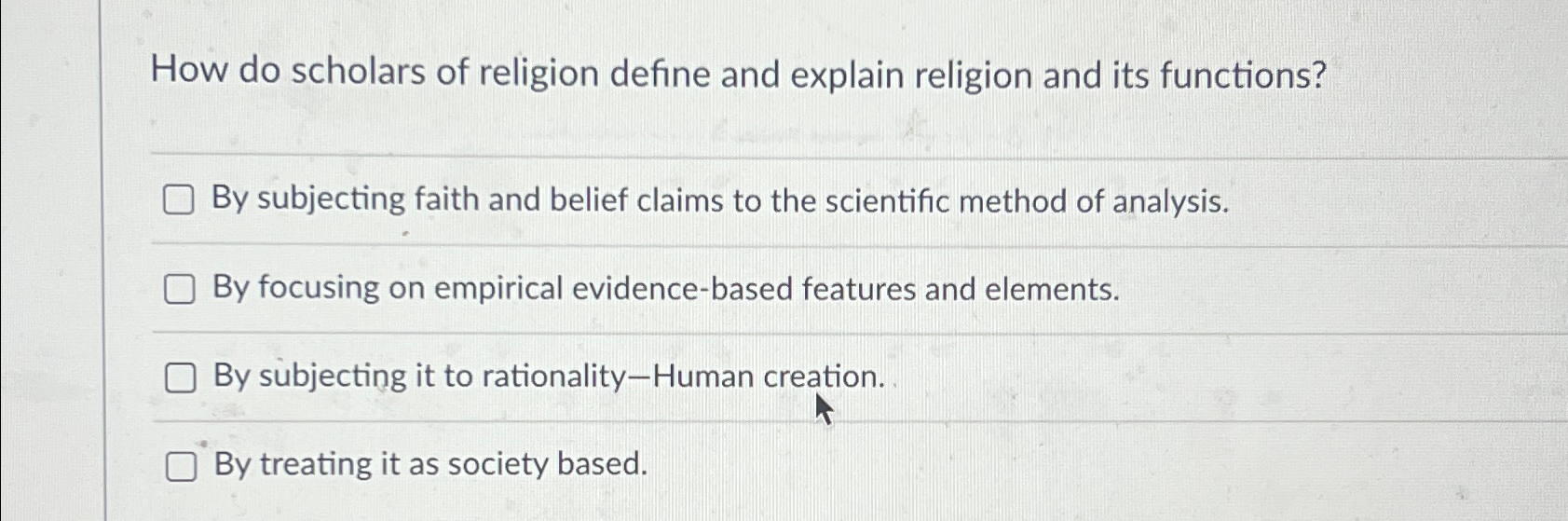 Solved How do scholars of religion define and explain | Chegg.com