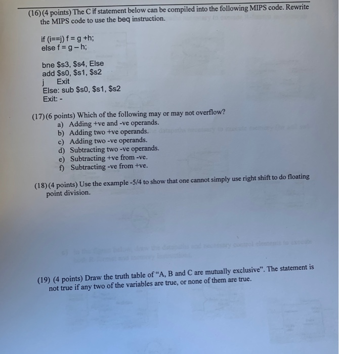 Solved (16) (4 points) The Cif statement below can be | Chegg.com