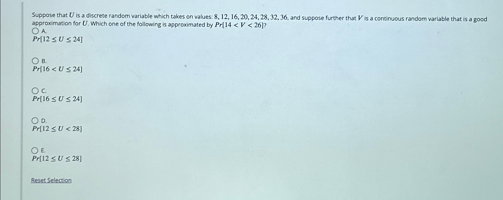 Solved Suppose that U ﻿is a discrete random variable which | Chegg.com