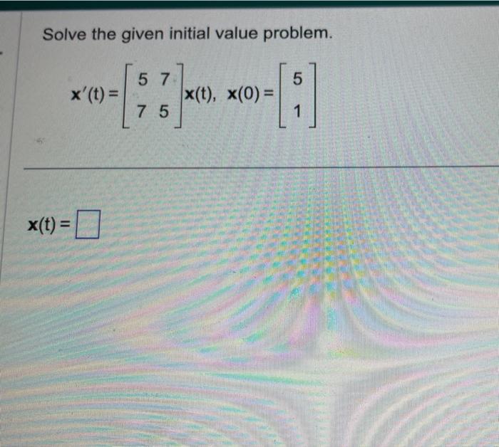 Solved Solve the given initial value problem. | Chegg.com