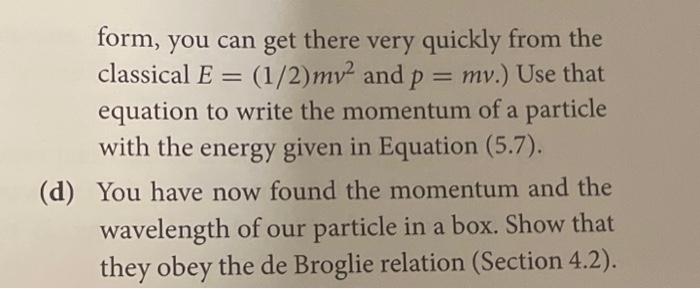 Solved Equation (5.8) gives the wavefunction of a particle | Chegg.com