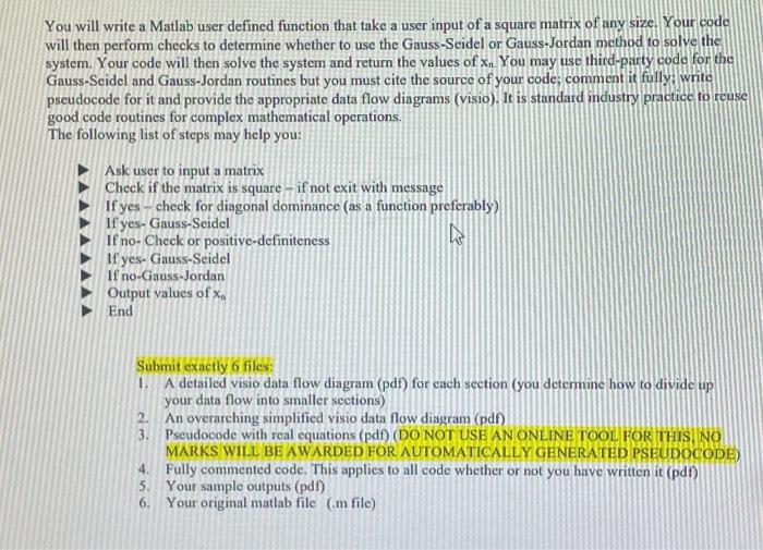 Solved You Will Write A Matlab User Defined Function That 7401