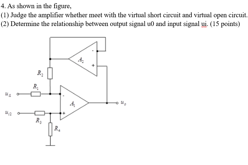Solved As shown in the figure,(1) ﻿Judge the amplifier | Chegg.com