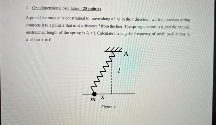Solved 4. One dimensional oscillation (25 points) A | Chegg.com