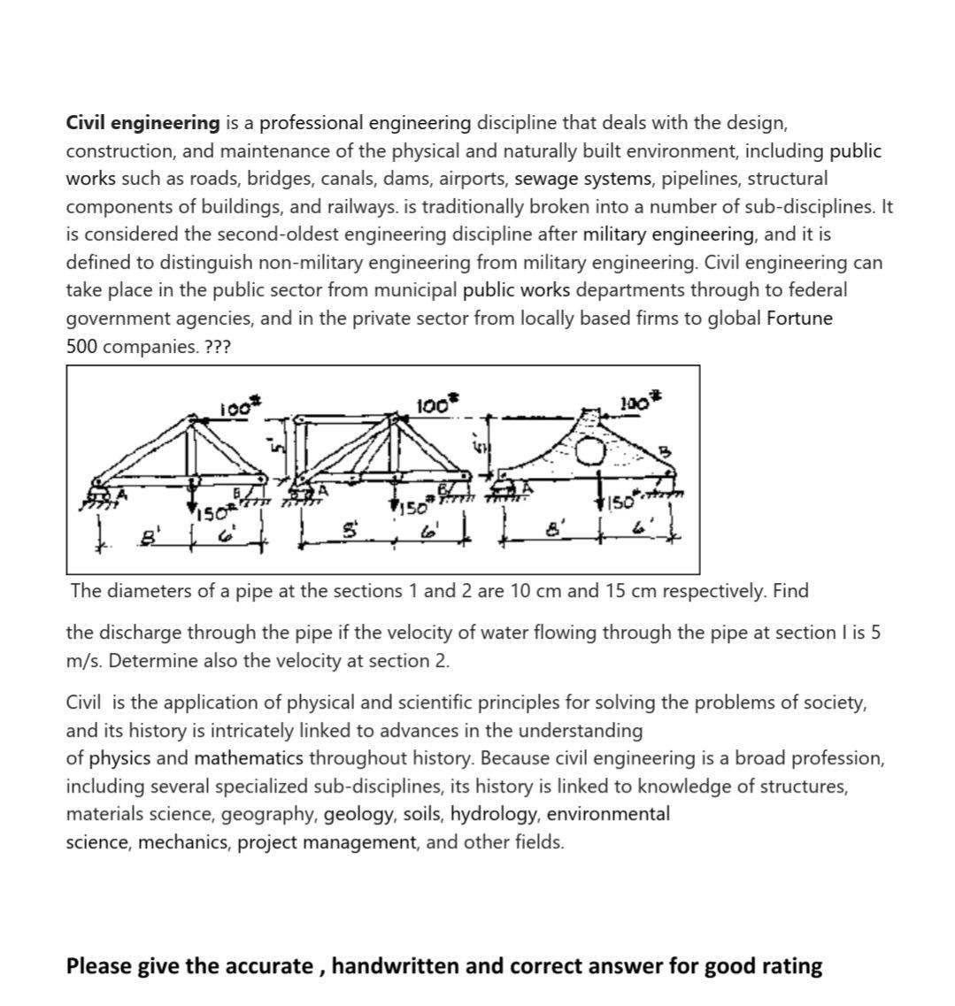 Solved Civil engineering is a professional engineering | Chegg.com