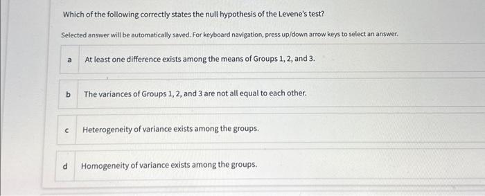 Solved Which of the following correctly states the nult | Chegg.com