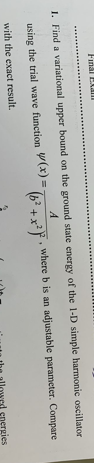 Solved Find a variational upper bound on the ground state | Chegg.com