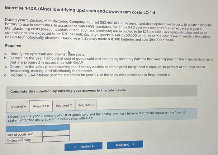 Solved Exercise 1-10A (Algo) Identifying upstream and | Chegg.com
