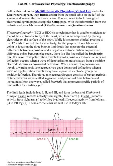 Solved Lab #6: Cardiovascular Physiology: | Chegg.com