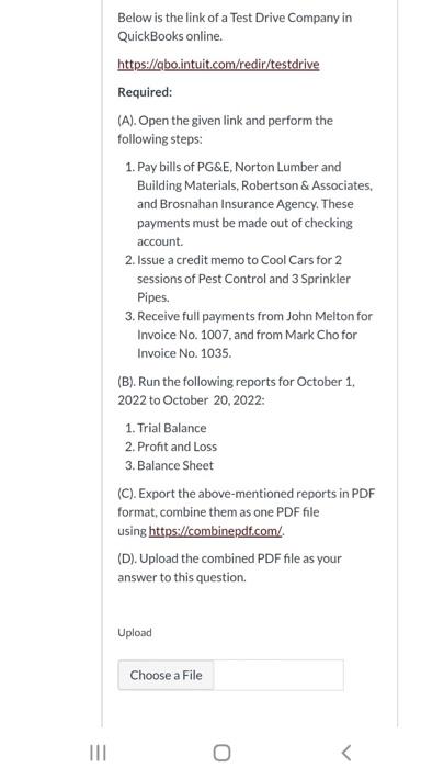 Solved Below is the link of a Test Drive Company in | Chegg.com