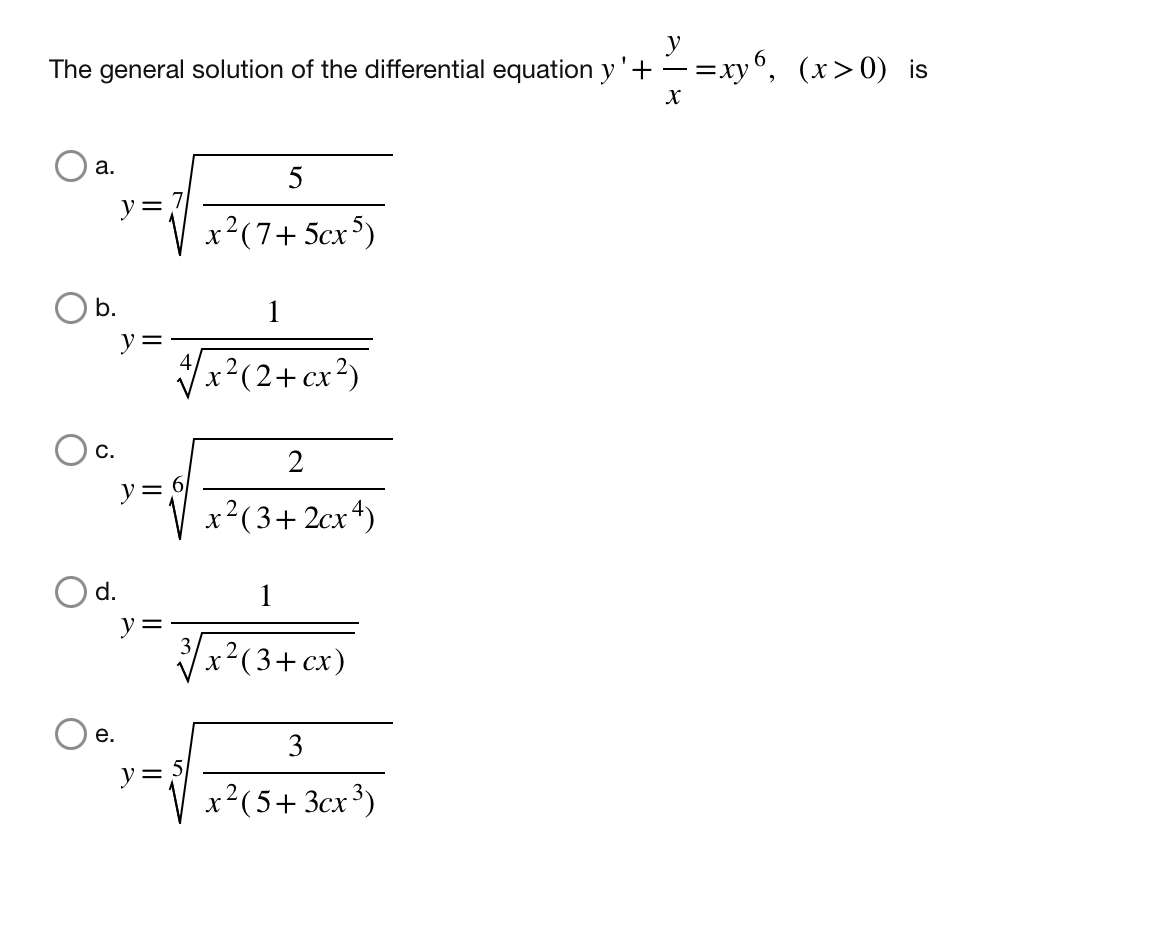 Solved The general solution of the differential equation | Chegg.com