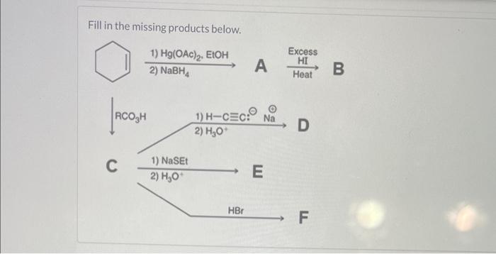 Solved Fill in the missing products below. | Chegg.com