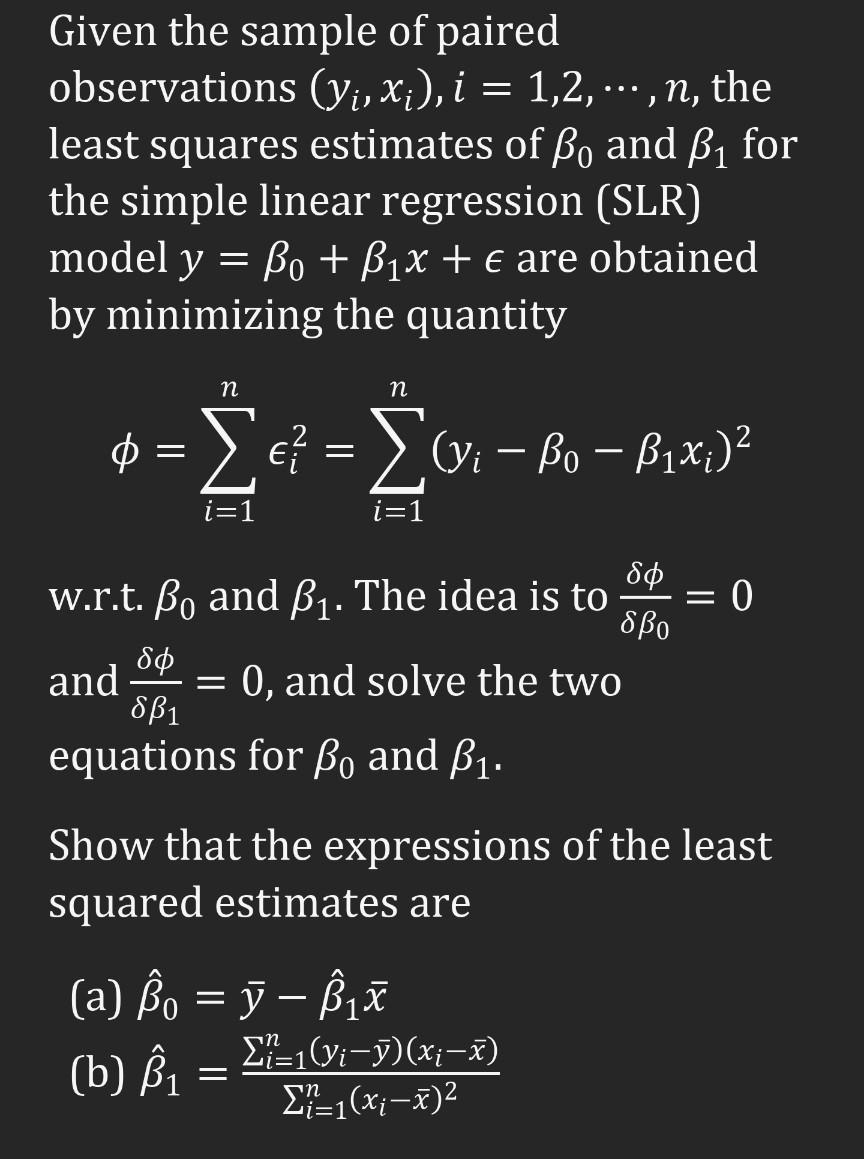 Solved Given the sample of paired observations | Chegg.com