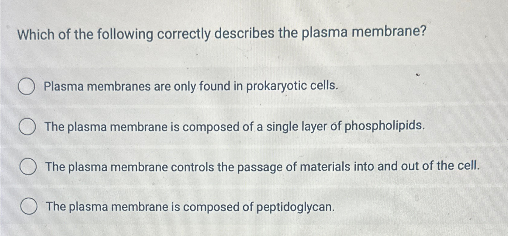 Solved Which of the following correctly describes the plasma | Chegg.com