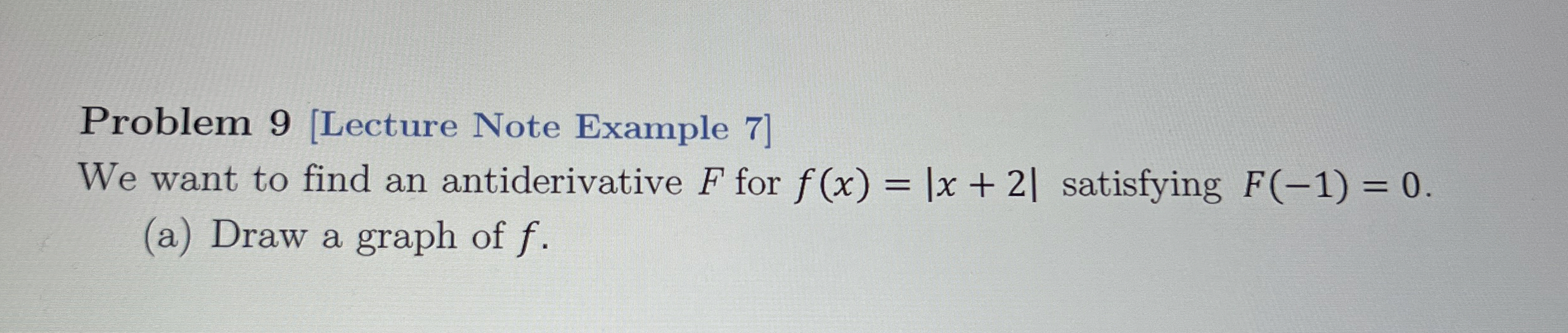 Solved Problem 9 [Lecture Note Example 7]We want to find an | Chegg.com