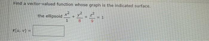 Solved Find a vector-valued function whose graph is the | Chegg.com