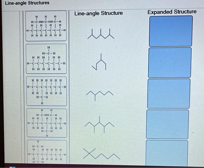 Solved Match the following line angle structures with the | Chegg.com