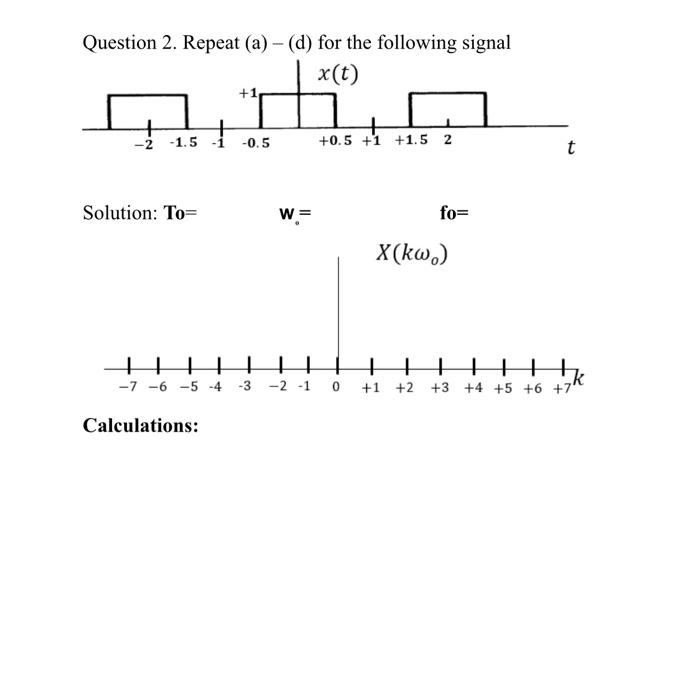 Solved Question 2. Repeat (a) - (d) for the following signal | Chegg.com