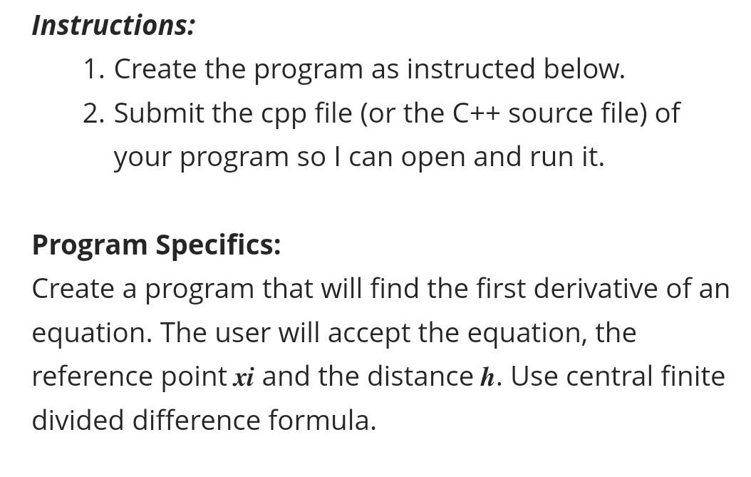 Solved Instructions: 1. Create the program as instructed | Chegg.com Solved Instructions: 1. Create the program as instructed | Chegg.com