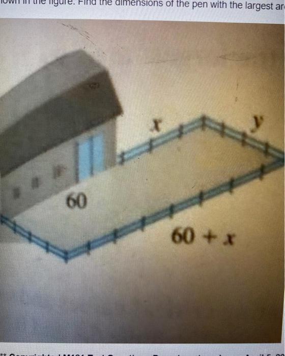 Solved a farmer wants to construct a rectangular pen next to | Chegg.com
