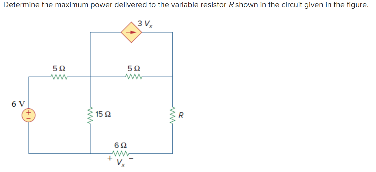 Solved Determine the maximum power delivered to ﻿the | Chegg.com