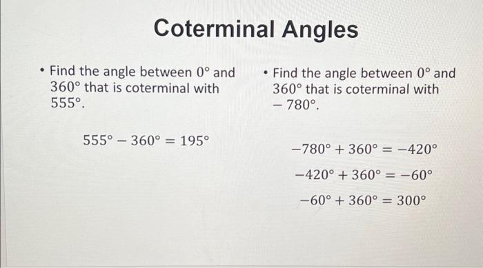 Solved Coterminal Angles - Find the angle between 0∘ and | Chegg.com