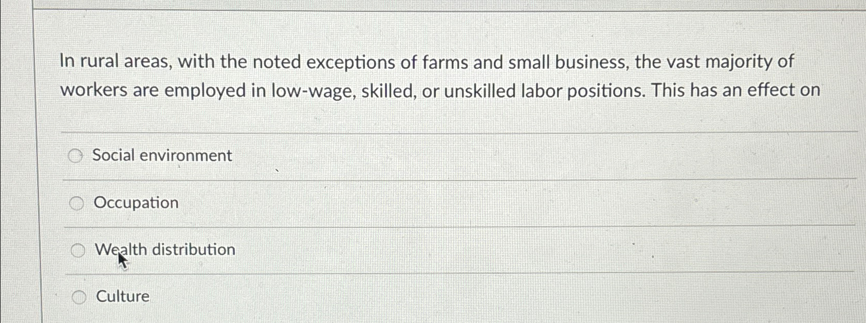 Solved In rural areas, with the noted exceptions of farms | Chegg.com