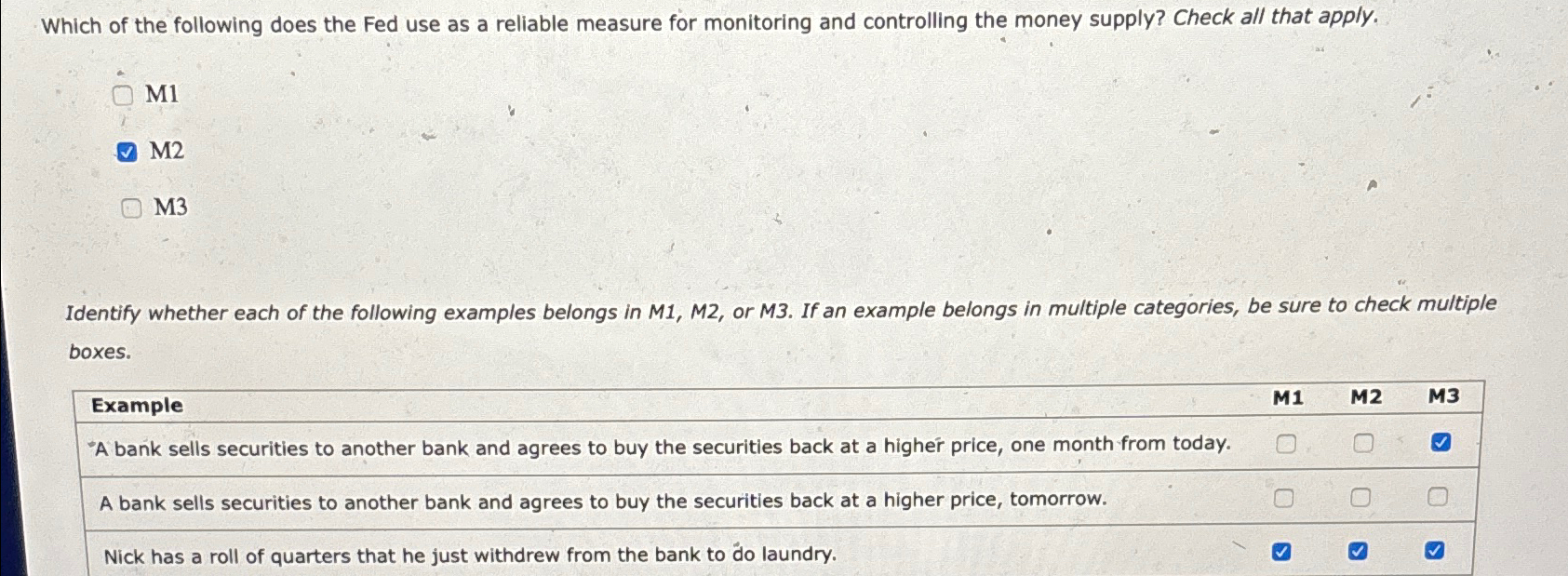 Solved Which of the following does the Fed use as a reliable | Chegg.com